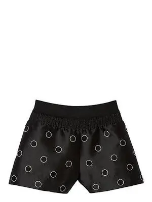 Sandro Rhinestone-embellished Cut-out Woven Shorts - Black