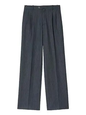 Sandro Striped Straight-leg Mid-rise Trousers - Blue
