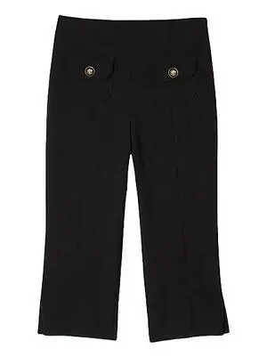 Sandro Capri Button-embellished Trousers - Black