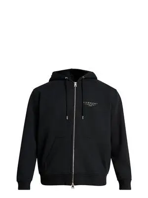 Givenchy Cotton Logo Zip Hoodie - Black