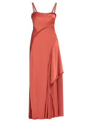JASON WU Spiral Crepe Back Satin Bias Slip Gown - Pink Ginger