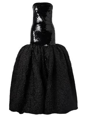 DIMA AYAD Strapless Sequined Gown - Black