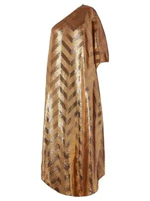 DIMA AYAD One-shoulder Sequined Gown - Gold