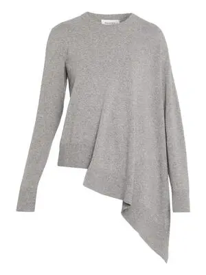Alexander McQueen Asymmetric Hem Cashmere-wool Sweater - Ltgray