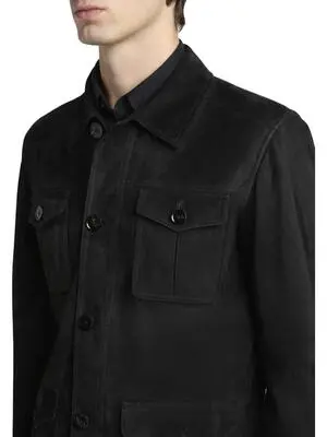 TOM FORD Suede Military Jacket - Black