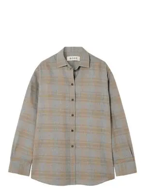 RÓHE Checked Twill Shirt - Blue