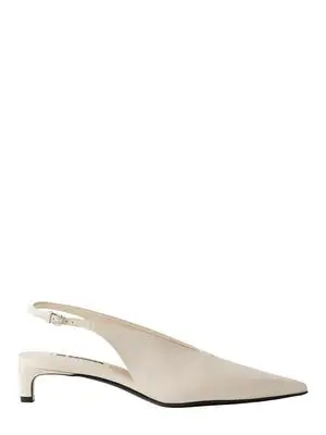 JIL SANDER Leather Slingback Pumps - Off-white