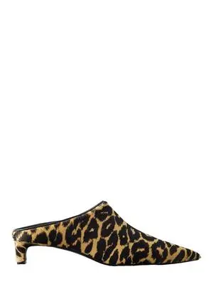 JIL SANDER Leopard-Print Calf Hair Mules Leopard Print
