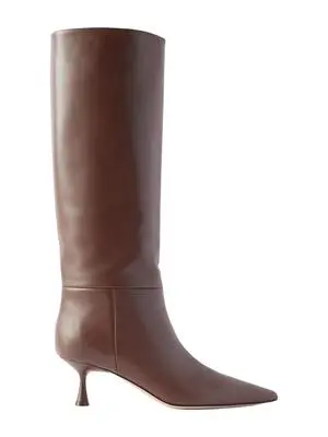 GIANVITO ROSSI Vitello Glove 55 Leather Boots - Brown