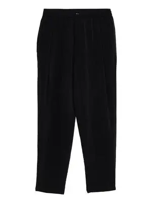 Giorgio Armani Cupro Blend Drawstring Trousers - Black