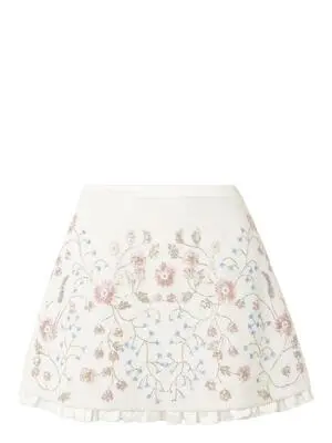 CLIO PEPPIATT Sophie Embellished Tulle Mini Skirt - Multi
