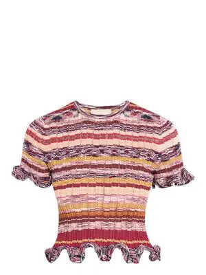 Ulla Johnson Miya Short-sleeve Knit Top - Prism