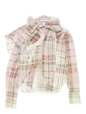 Acne Studios Plaid Chiffon Blouse - Pink