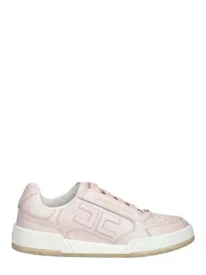 Elisabetta Franchi Logo-plaque Leather Trainers - Pink