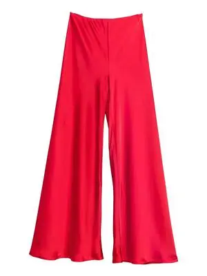 Norma Kamali Elephant Bias-cut Wide-leg Trousers - Red
