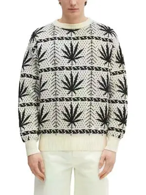 WACKO MARIA Leaf-patterned Sweater - Neutrals