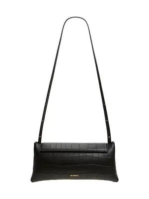 REE PROJECTS Elieze Soft Croc Embossed Leather Clutch - Black
