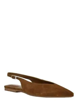 Calvin Klein Galiana Slingback Pointed Toe Flat Dark Natural 122