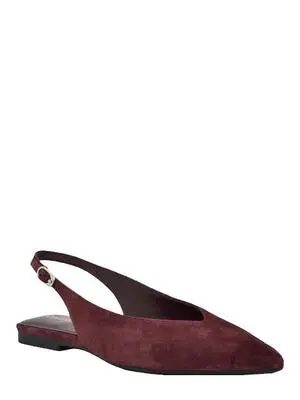 Calvin Klein Galiana Slingback Pointed Toe Flat Dark Red
