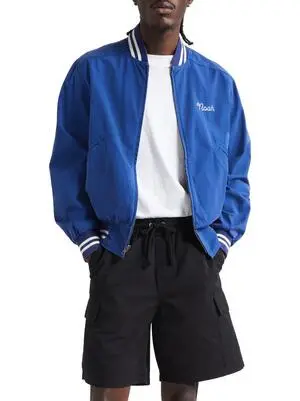 NOAH Cotton Varsity Jacket - Royal