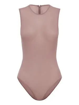 Alex Perry Sleeveless Mesh Bodysuit - Taupe