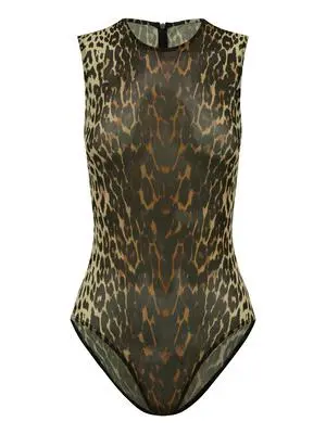 Alex Perry Leopard Print Bodysuit - Animal
