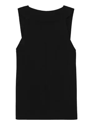 REISS Maisie Low-Back Rib-Knit Vest Black