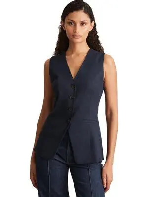 Paige Campanelli Button-through Vest - Dark Ink Blue