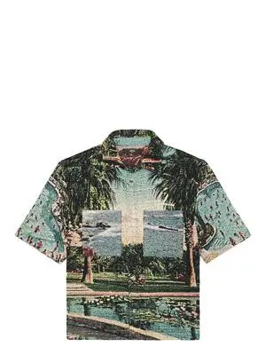 Amiri Paradise Tapestry Shirt In Blue,green - Multi