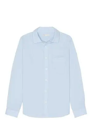 Onia Garment Dye Cotton Voile Shirt In Baby Blue - Light Blue