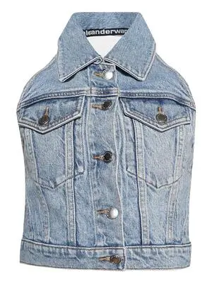 Alexander Wang Stretch Denim Halter Top - Blue