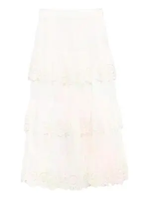 Zimmermann Lucky Embroidered Skirt - Neutrals