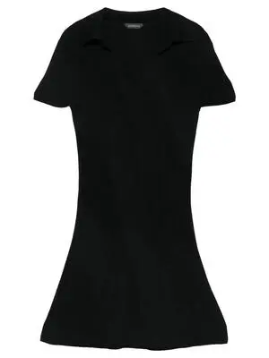 Balenciaga Ribbed Mini Dress - Black