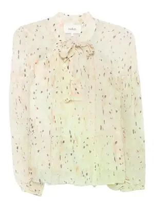 Ba&sh Kamala Printed Blouse With Bow Detail - Neutrals