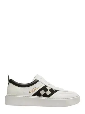 Bally Checked-ribbon Leather Low-top Sneakers - White