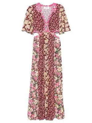 Ba&sh Ilma Floral Maxi Dress Pink