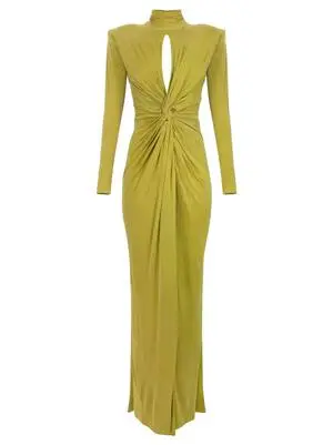 ELISABETTA FRANCHI High-Neck Draped Dress