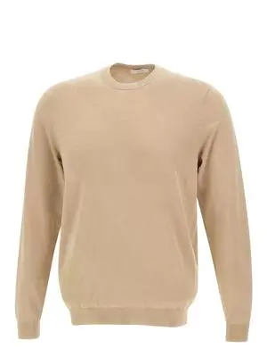 DIKTAT Ribbed-edge Cotton Sweater - Neutrals