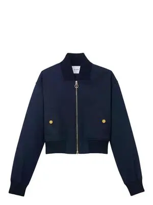ST. JOHN Dakota Cropped Bomber Jacket
