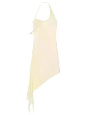 COURREGES Asymmetrical Satin Dress - Yellow