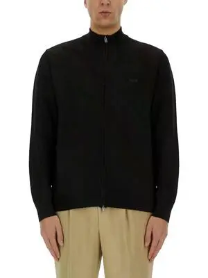 BOSS Zipped Cotton Sweatshirt - Black