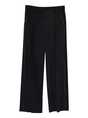 Emporio Armani Side-stripe Pleated Trousers - Black