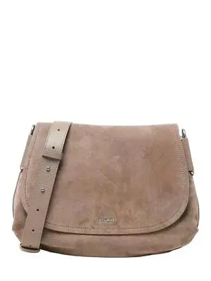 COCCINELLE Suede Flap Cross Body Bag - Neutrals