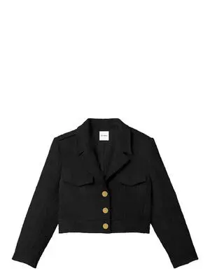 St. John Textured Button Jacket - Black