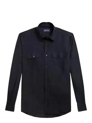 Ralph Lauren Purple Label Linen-blend Shirt - Blue