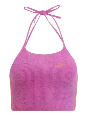 Adidas Halter Fluffy-knit Tank Top - Pink