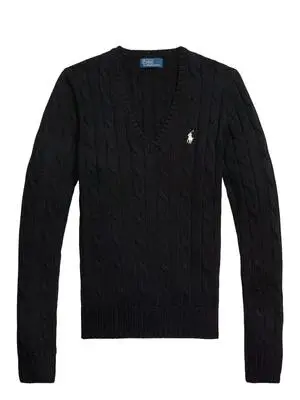 Polo Ralph Lauren Cable-knit V-neck Sweater - Black