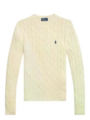Polo Ralph Lauren Cable-Knit Crew-Neck Sweater Yellow