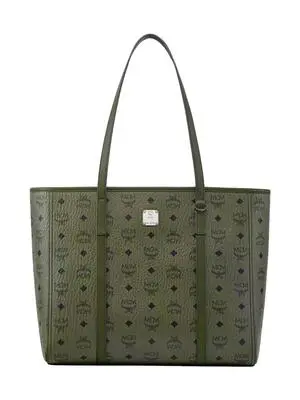 Mcm Leather Shopper Bag - Green