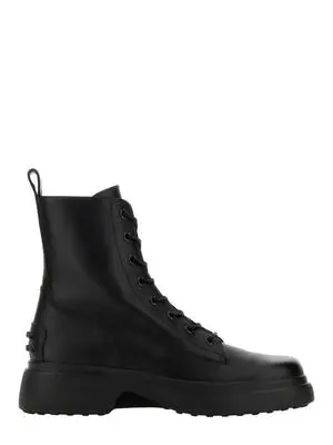 TOD'S Lace-up Platform Combat Boots - Black